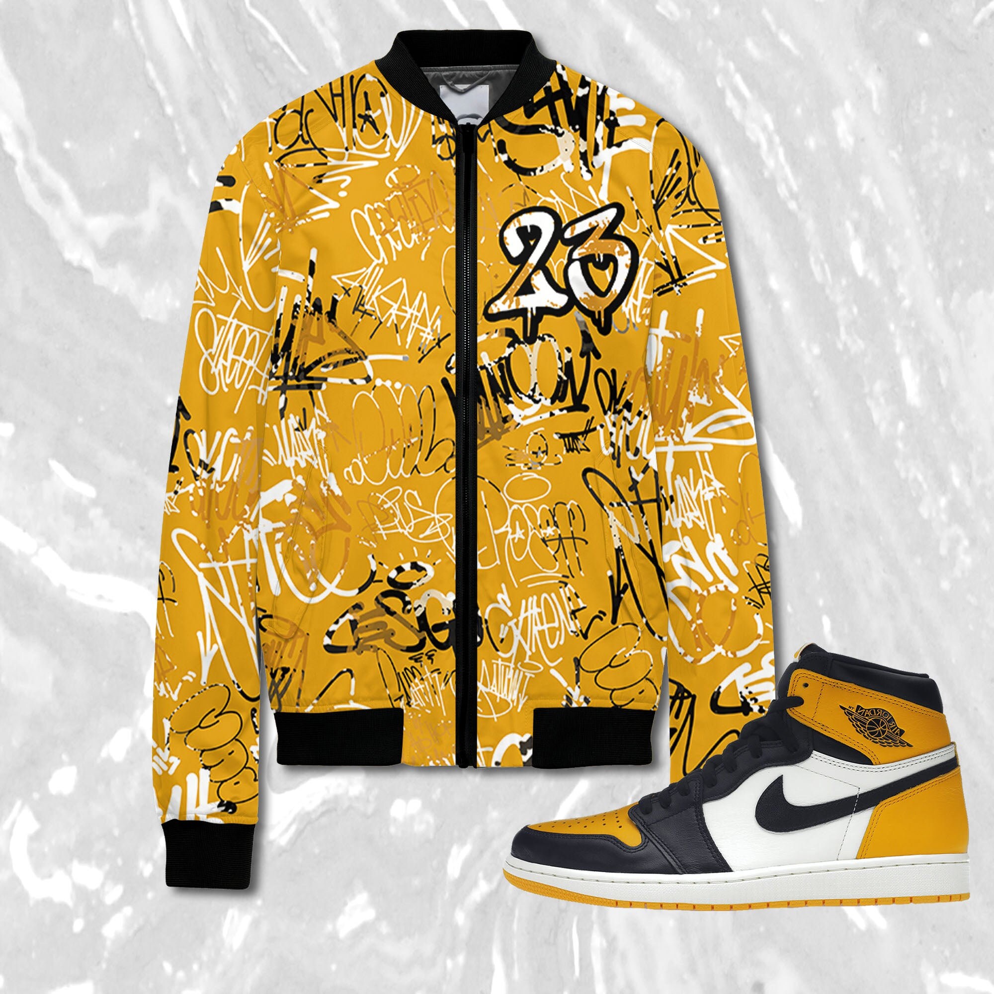 23 Hiphop 3D Graffiti Pattern Jacket Match Jordan 1 Retro High OG ...