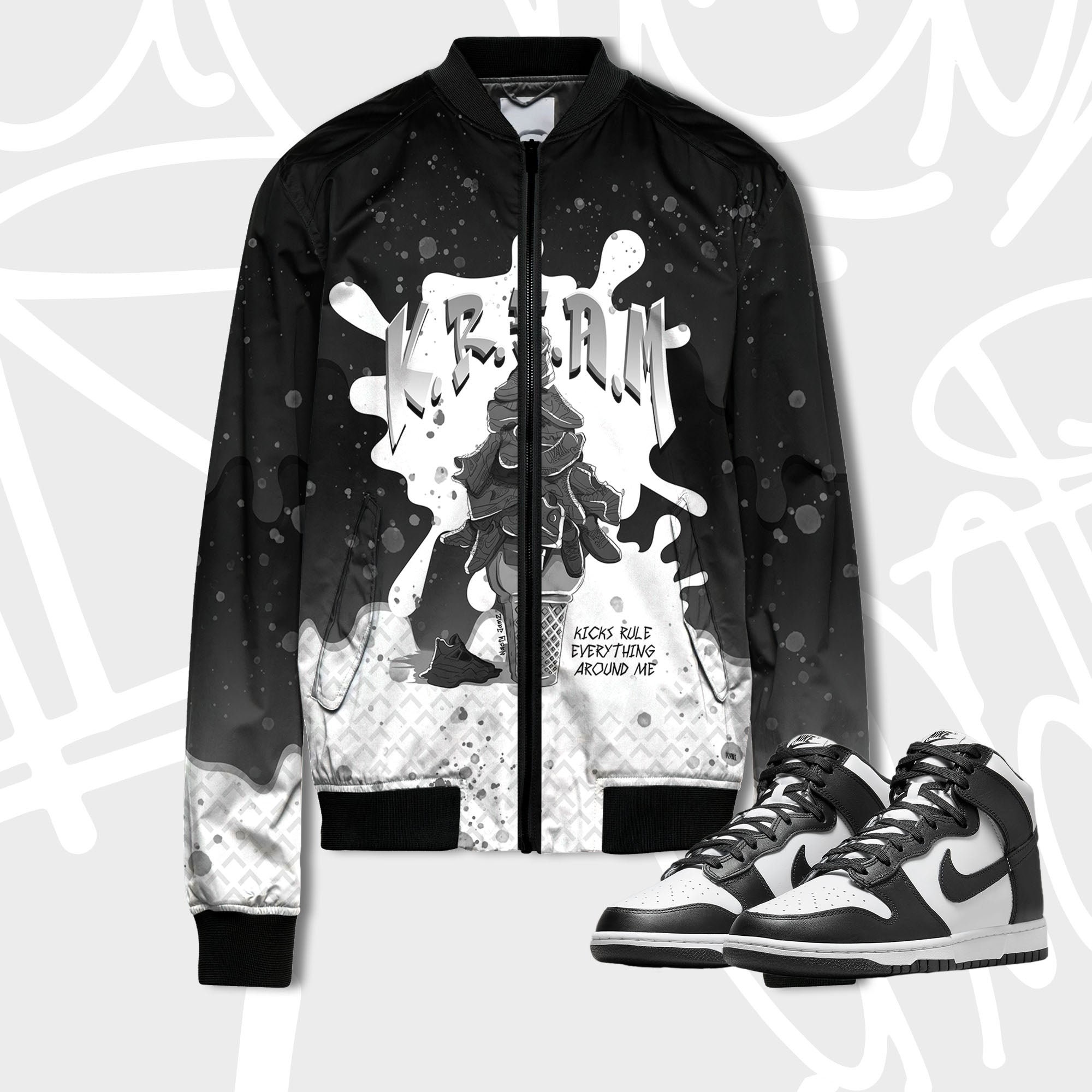 KREAM 3D Waffle Cone Jacket Match Dunk High Panda White Black sold by ...