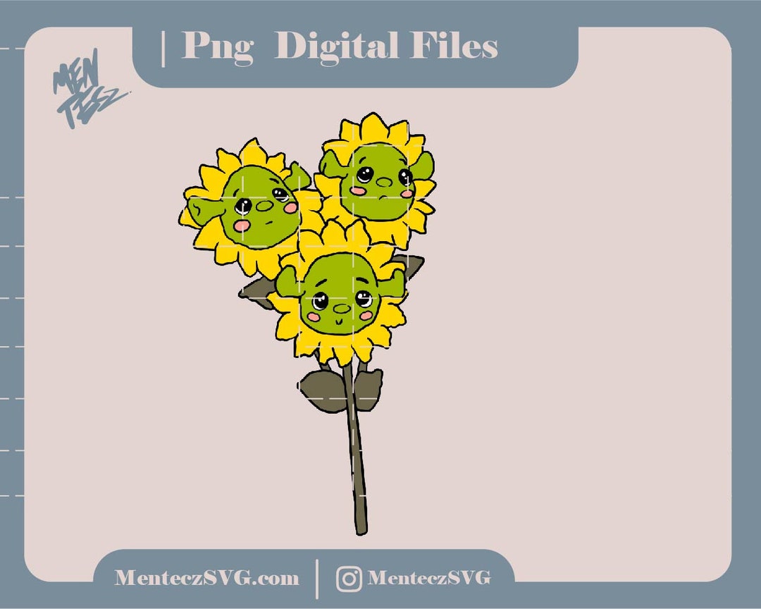 Shrek Sunflowers Svg Jpg and Png Sunflower Svg - Etsy UK
