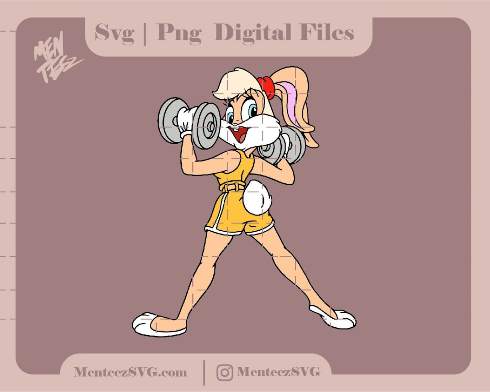 Lola Bunny gym SVG Bugs Bunny png, JPG and SVG Cut File Bundle Bunny ...