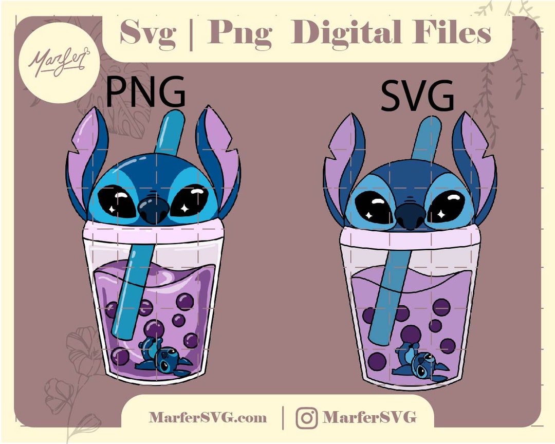 Stitch bubble tea SVG, Boba coffee SVG, Tazas de café Stitch, tazas de ...