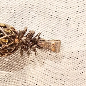 Sterling Silver and Vermeil Pineapple Drop for Necklace - Etsy