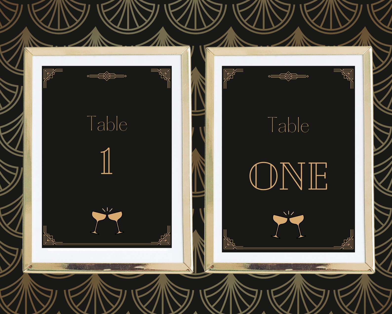 Art Deco Table Numbers Sign Printable Great Gatsby Table Numbers Murder ...