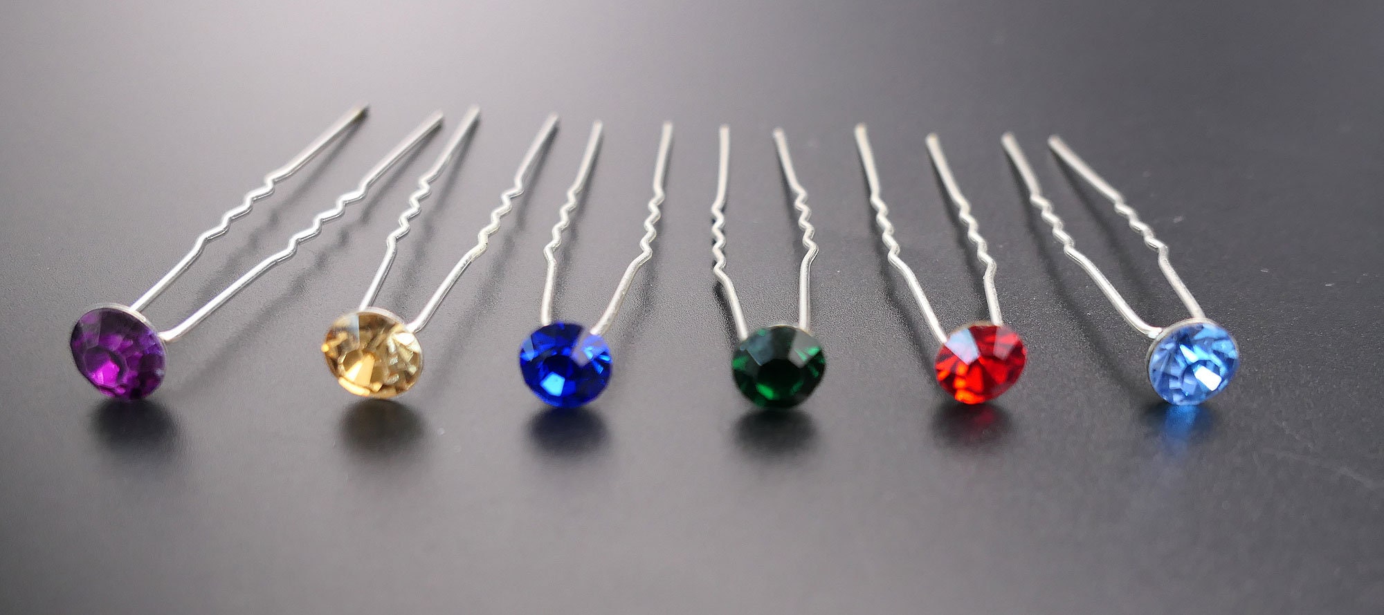 Round Crystal Jewel Hair Pins, Hair Sticks Hair Accessories, Rhinestone ...