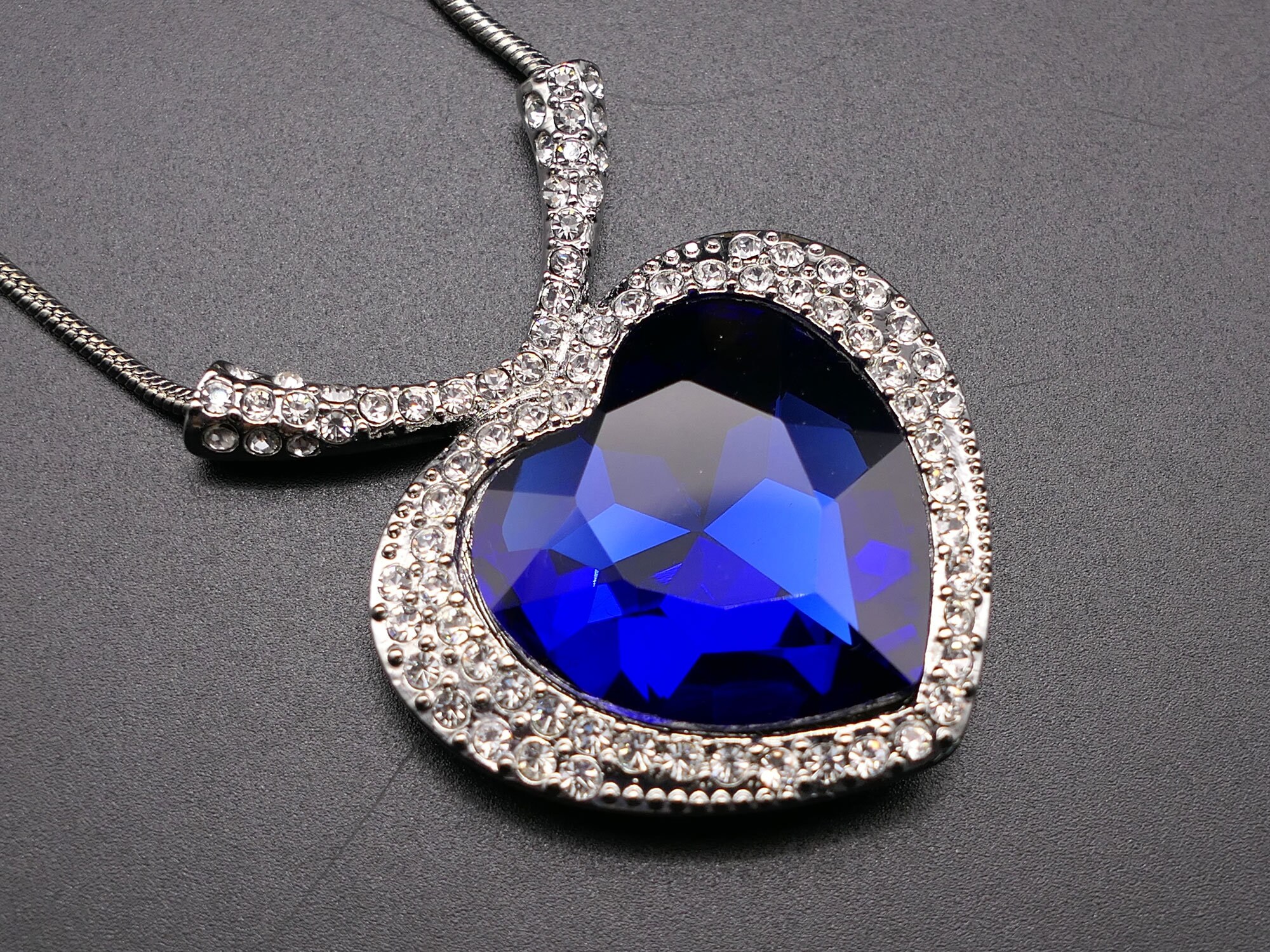 Titanic Necklace , Royal Blue Heart of the Ocean Necklace, Love, Blue ...