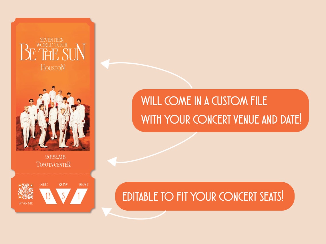 Seventeen World Tour Souvenir Digital Printable Tickets All - Etsy