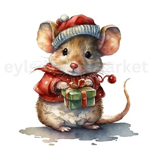 Watercolor Cute Mouse Clipart, 6 High Quality PNG Bundle, Mice With ...