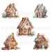 15 Watercolor Gingerbread House Clipart, Christmas Clipart, Winter ...