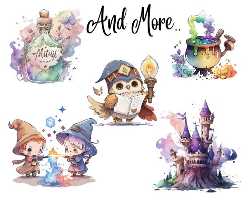 Magic School Clipart, Wizard Witch Clipart, Dragon Phoenix Clipart ...