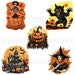 30 Vintage Halloween Clipart, 50s PNG Bundle, Witch Ghost Pumpkin Retro ...