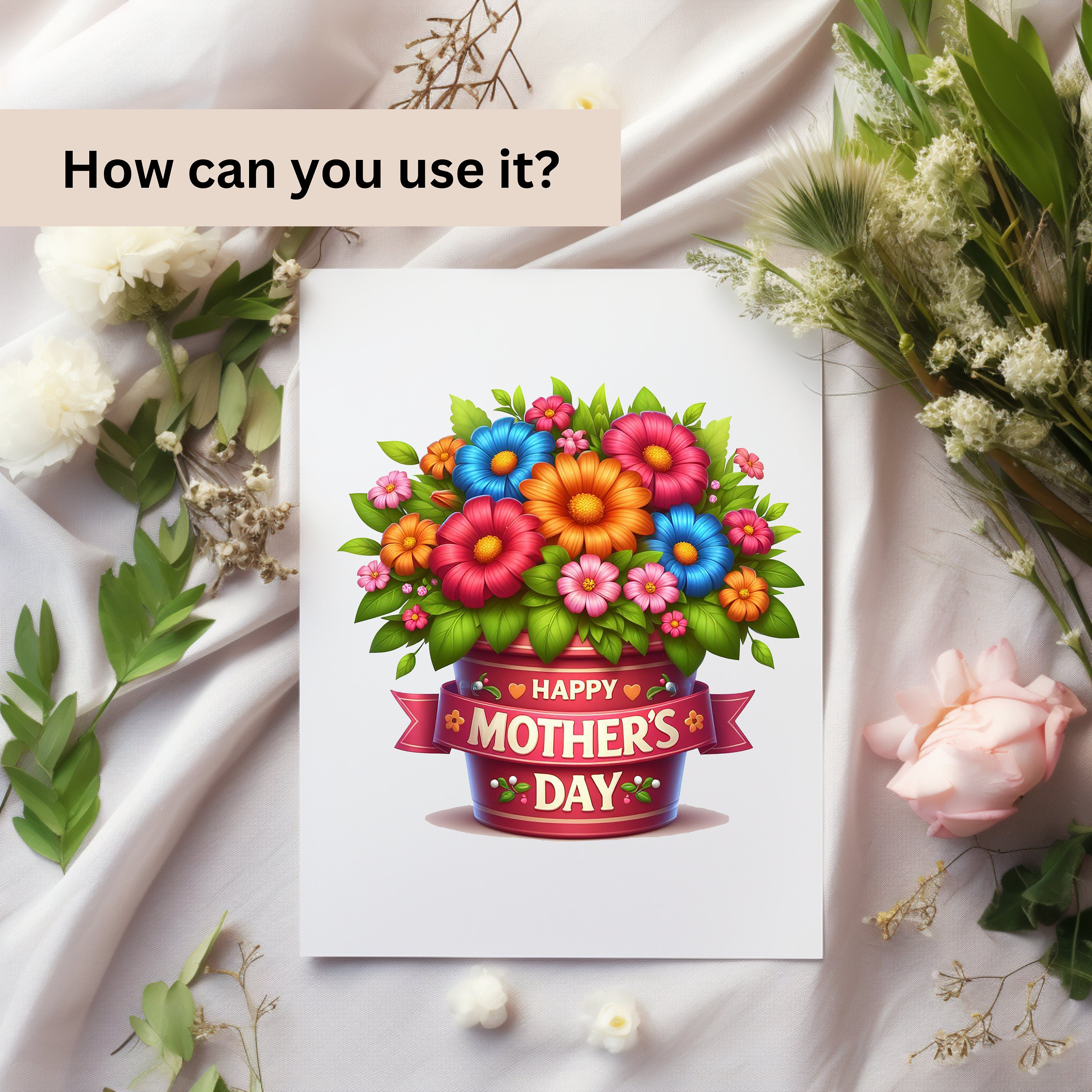 Watercolor Mother's Day Clipart, 8 High Quality PNG Bundle, Mothers Day ...