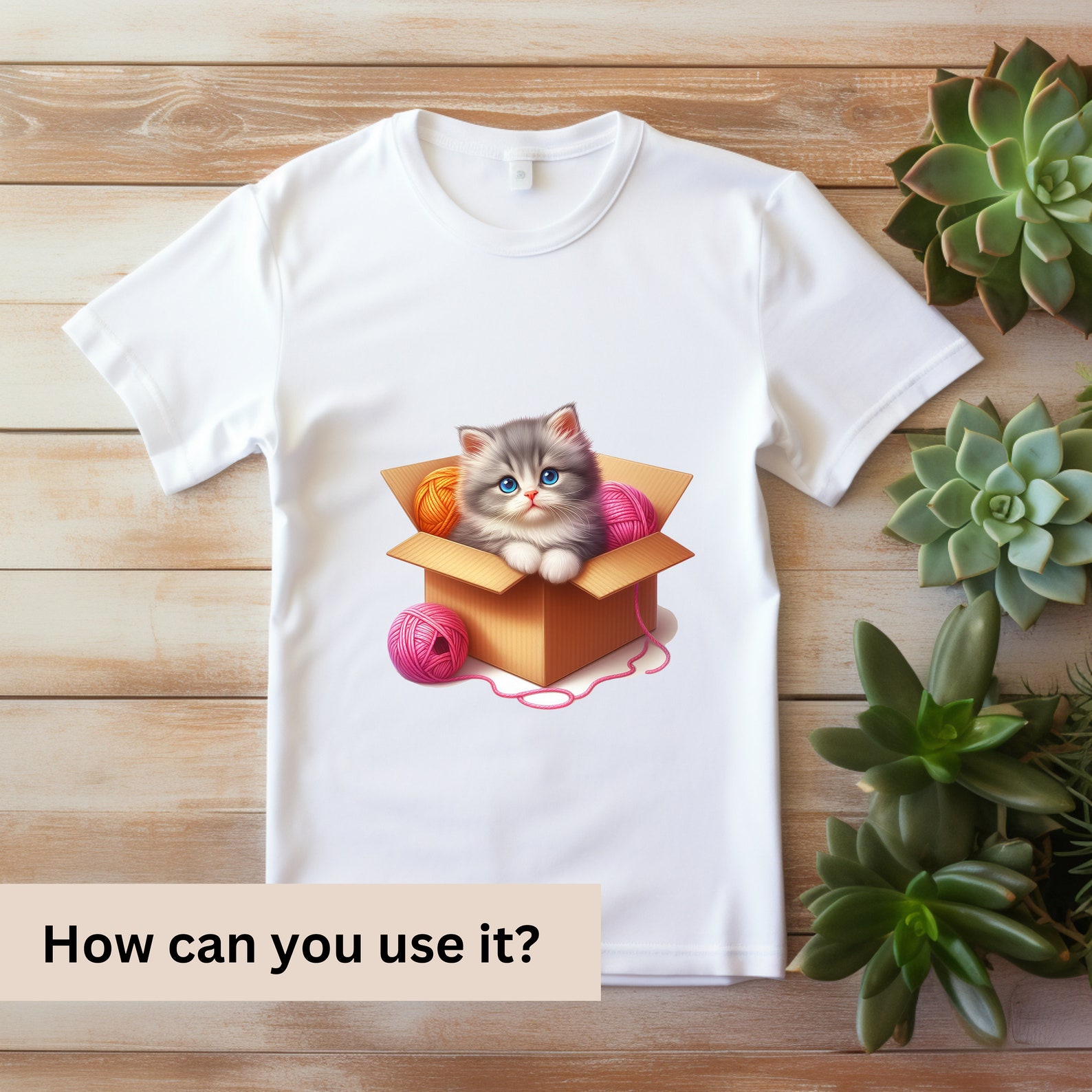 Kitten With Box Clipart, 12 High Quality PNG Bundle, Nursery Wall Art ...