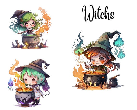 Magic School Clipart, Wizard Witch Clipart, Dragon Phoenix Clipart ...