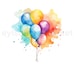 10 Watercolor Balloons Clipart, Party Birthday PNG, Colorful Clip Art ...