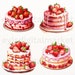 Strawberry Cake Clipart, 8 High Quality PNG Bundle, Summer Fruit Food ...