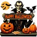 Happy Halloween Vampire Clipart, 6 High Quality PNG Bundle, Vintage ...