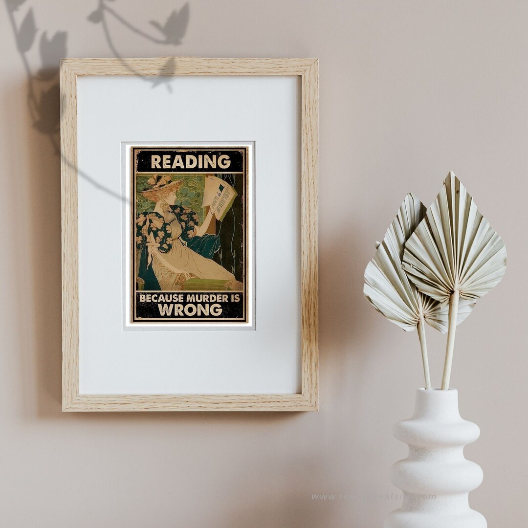 Book Worm Vintage Poster to Print - Etsy