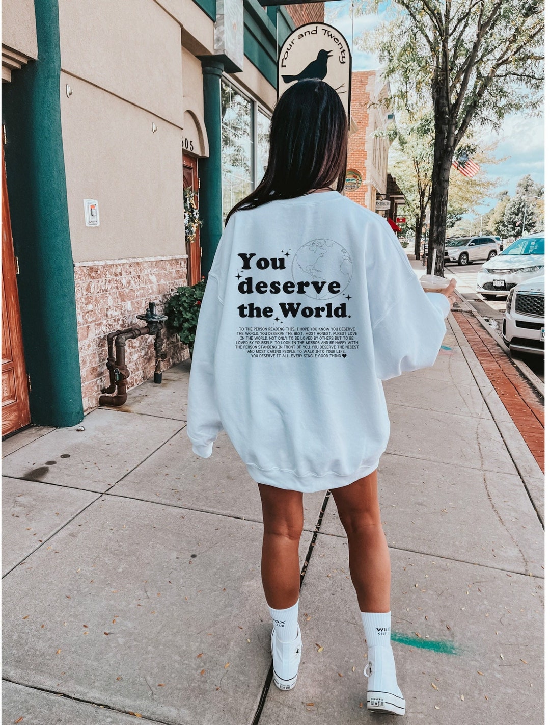 You Deserve the World Sweatshirt, VSCO Shirt, Preppy Sweatshirt, Y2k ...