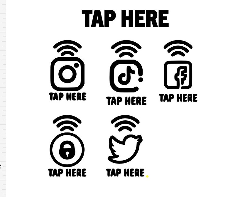 Tap Here NFC Social Media Vinyl Sticker - Etsy Australia