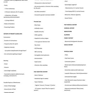 OBGYN HPI Template (6 Pages) — OB, L and D, Postpartum, Gyn Hx, and C ...