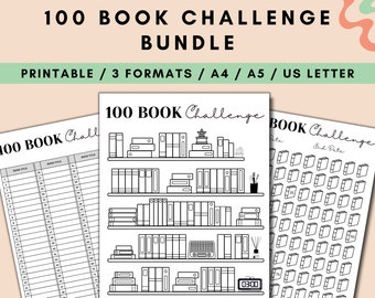 100 Book Challenge Printable PDF Book Tracker Reading - Etsy