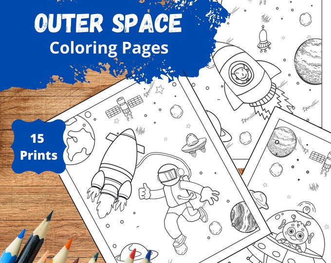 Outer Space 3- Coloring Pages (4) - Etsy Canada
