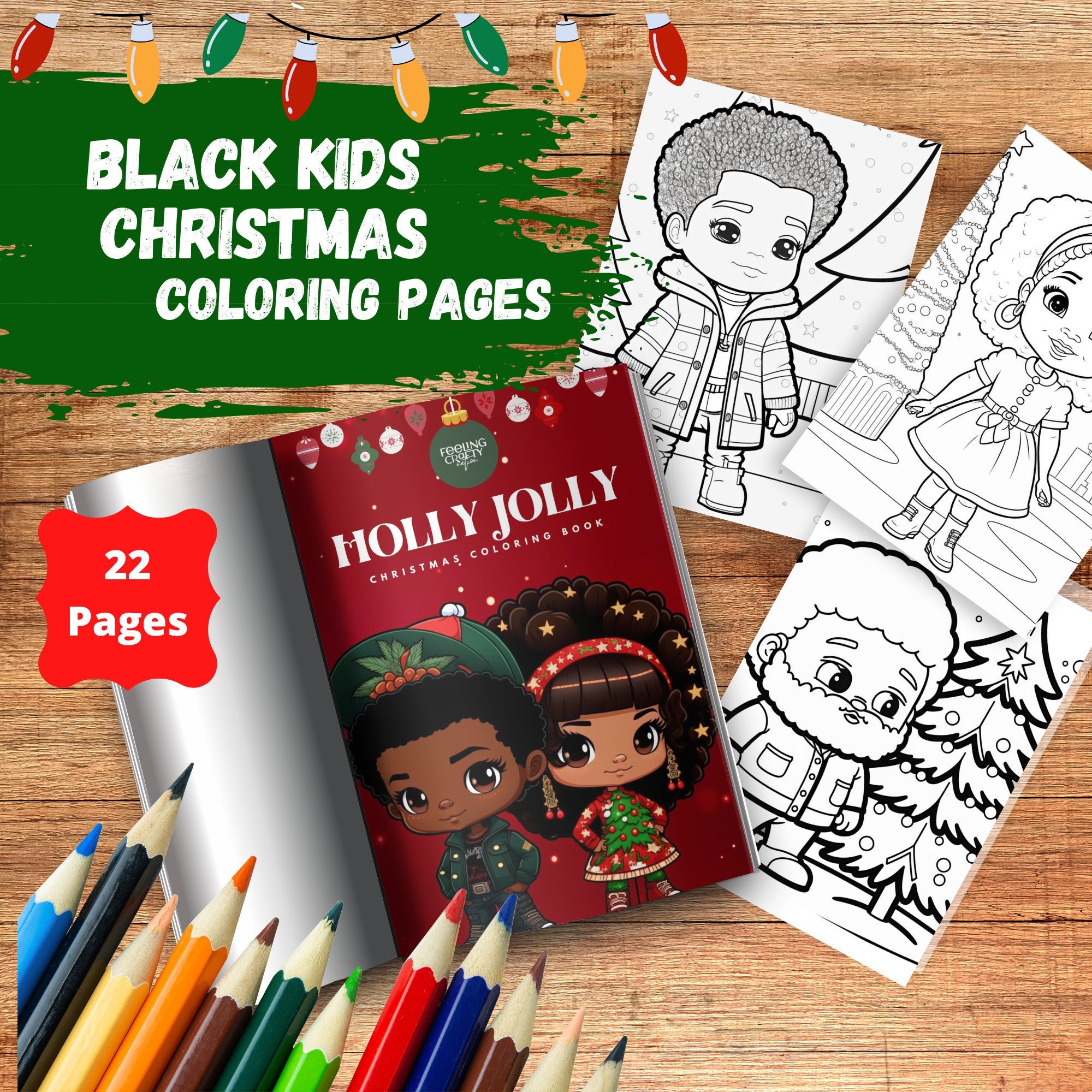 Christmas Coloring Book - Activity Pages for Black Kids INSTANT ...