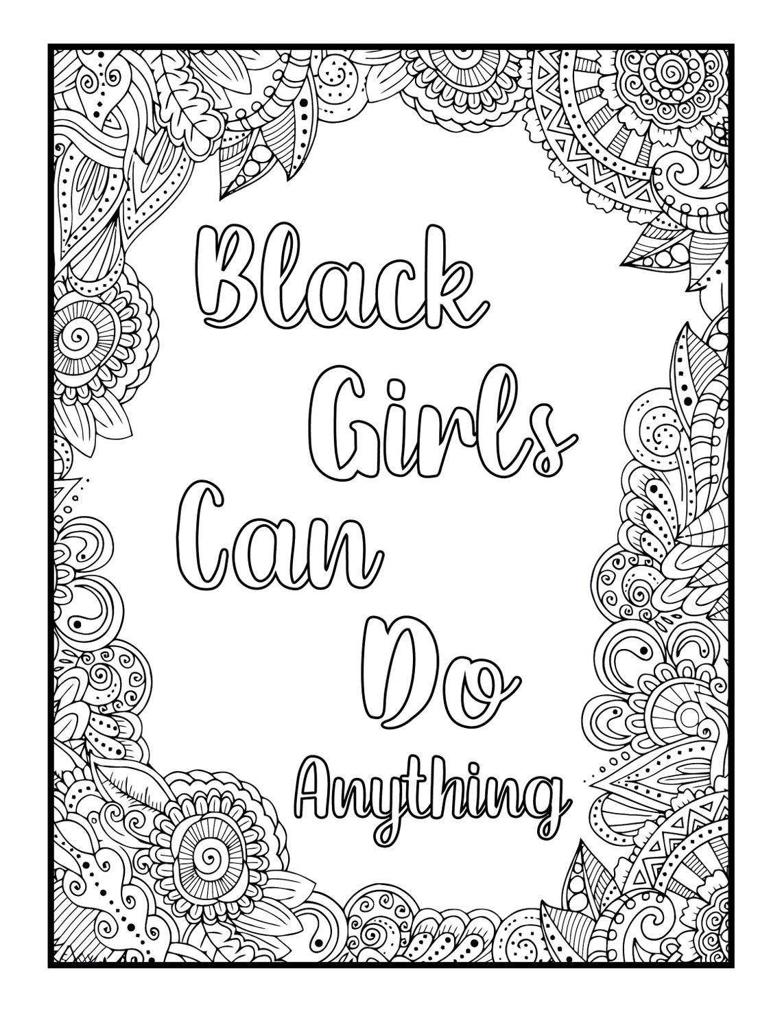 Black Girl Coloring Pages Empowerment Quotes - INSTANT DOWNLOAD! - Etsy