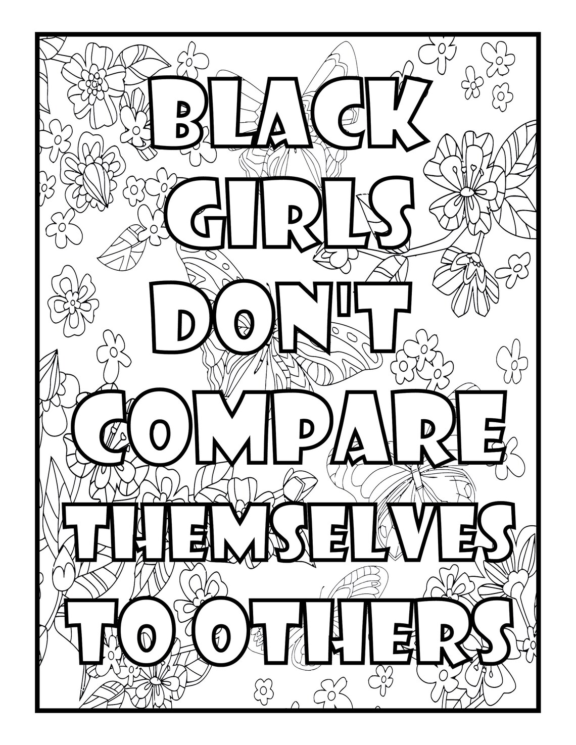 Black Girl Coloring Pages Empowerment Quotes - INSTANT DOWNLOAD! - Etsy