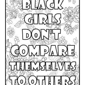 Black Girl Coloring Pages Empowerment Quotes - INSTANT DOWNLOAD! - Etsy