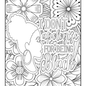 Black Girl Coloring Pages Inspirational Quotes - INSTANT DOWNLOAD! - Etsy