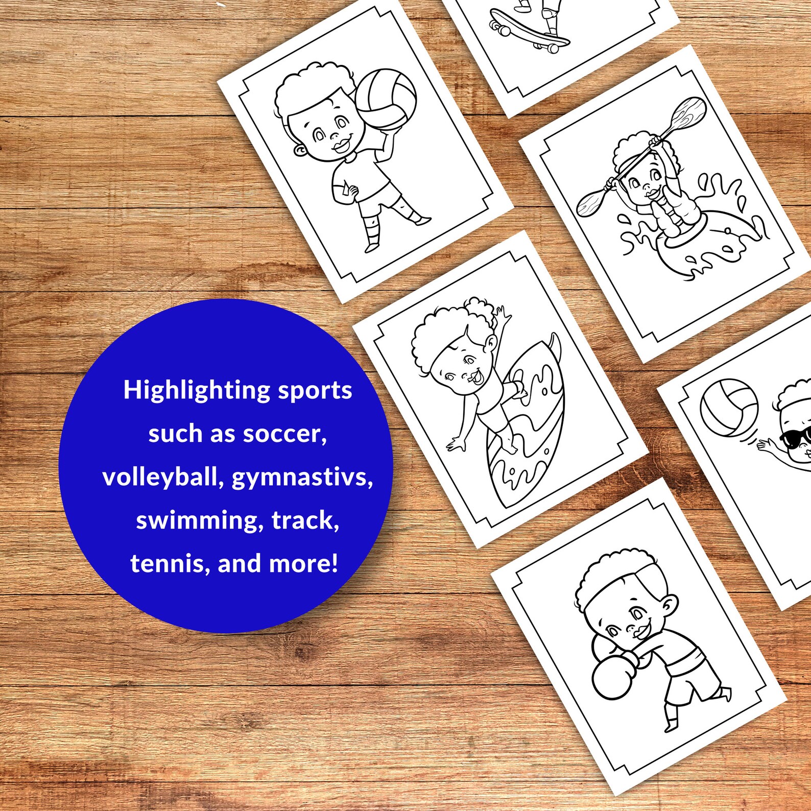 Black Kid Sports All-stars Coloring Pages: INSTANT DOWNLOAD - Etsy