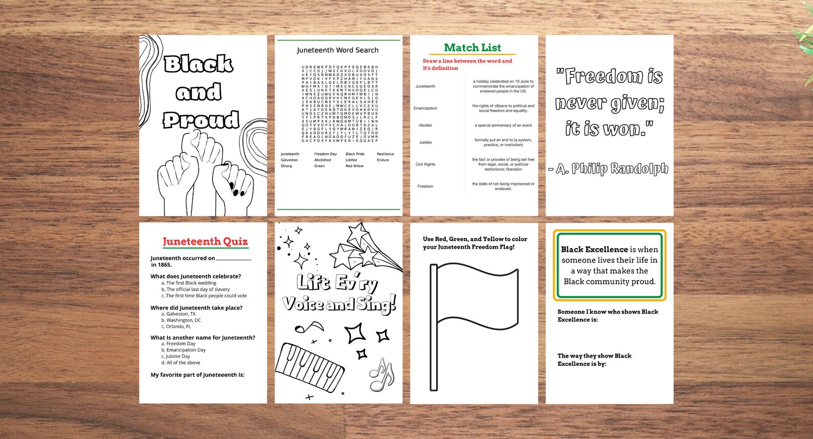 Juneteenth Coloring Book - Activity Pages for Kids INSTANT DOWNLOAD - Etsy