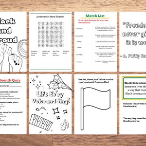 Juneteenth Coloring Book - Activity Pages for Kids INSTANT DOWNLOAD - Etsy