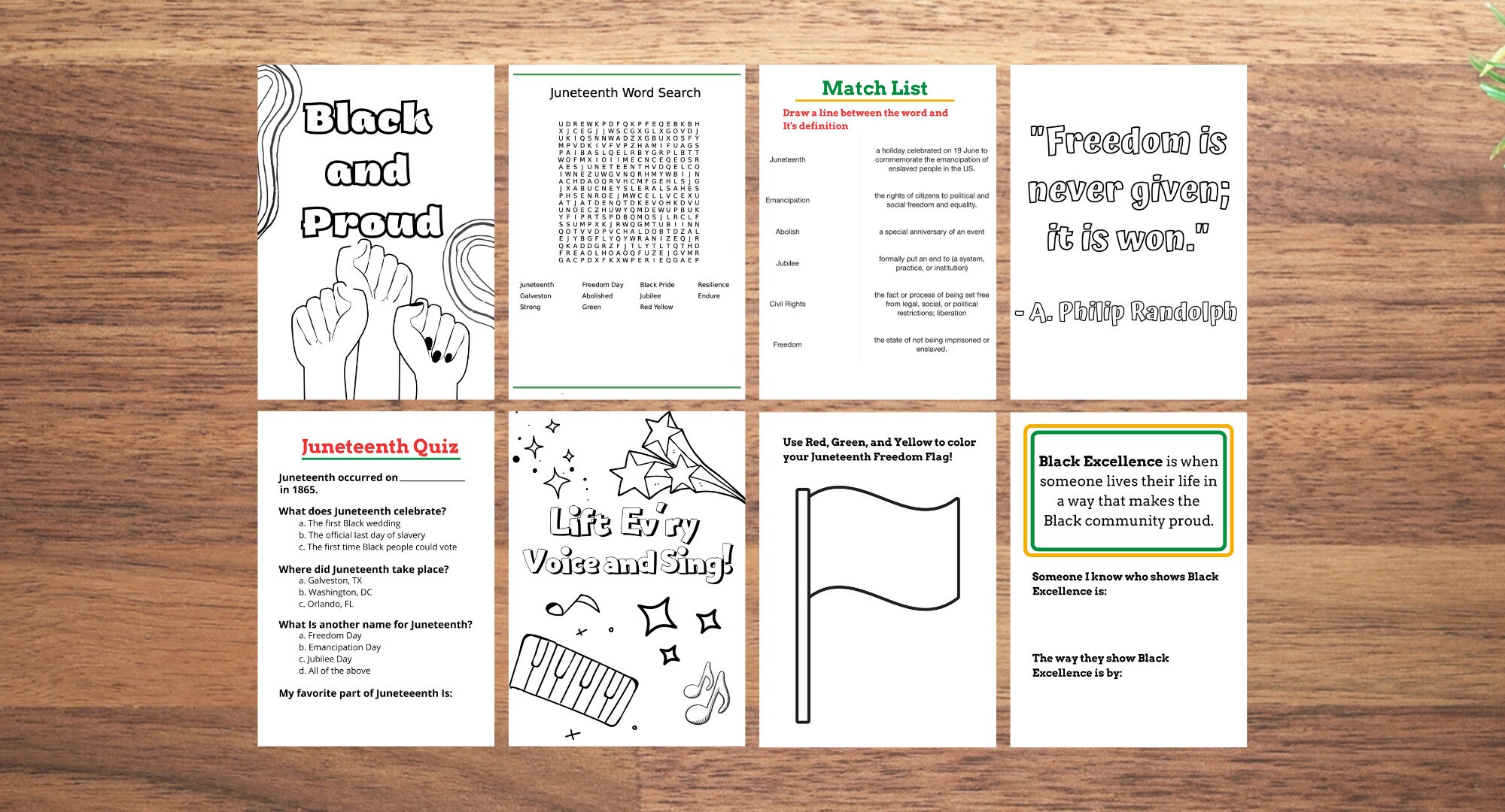 Juneteenth Coloring Book - Activity Pages for Kids INSTANT DOWNLOAD - Etsy