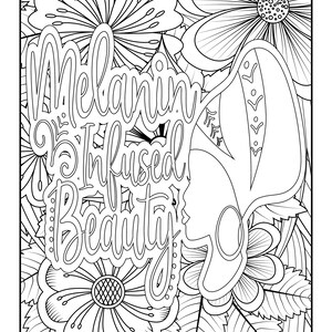 Black Girl Coloring Pages Inspirational Quotes - INSTANT DOWNLOAD! - Etsy