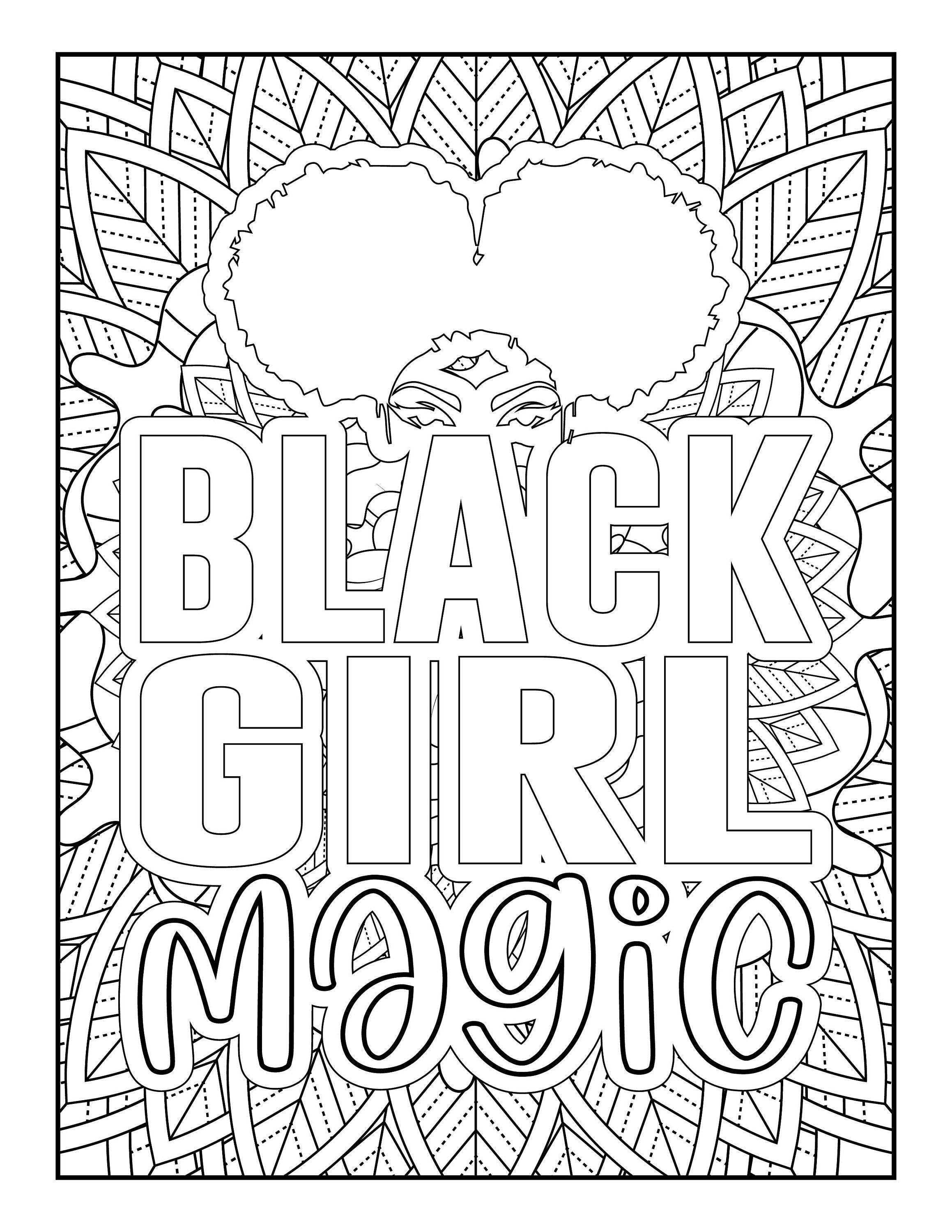 Black Girl Coloring Pages Inspirational Quotes - INSTANT DOWNLOAD! - Etsy