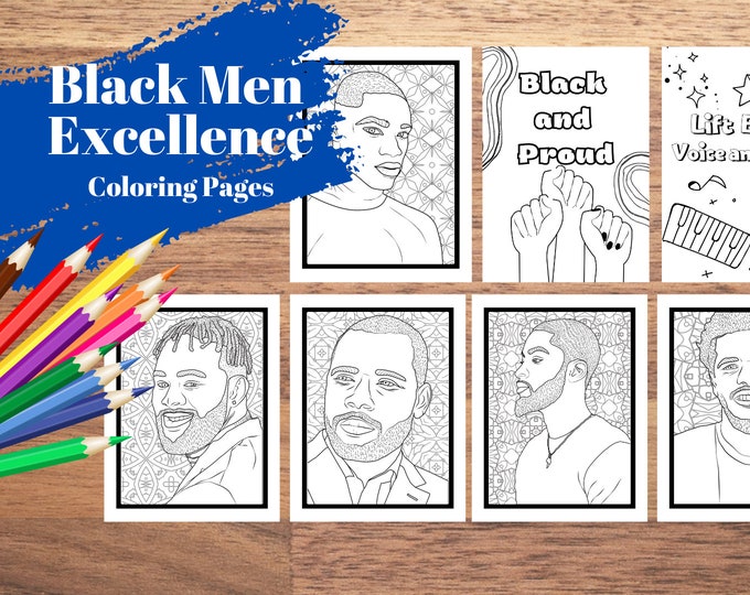 Black Man Coloring Pages: Excellence for Black Boys INSTANT - Etsy