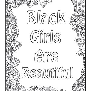 Black Girl Coloring Pages Empowerment Quotes - INSTANT DOWNLOAD! - Etsy