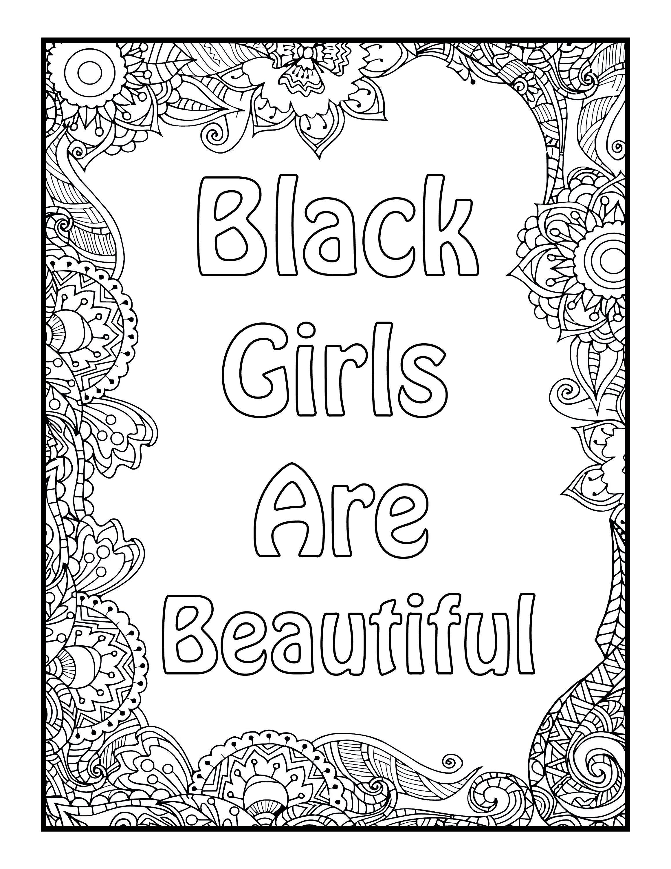 Black Girl Coloring Pages Empowerment Quotes - INSTANT DOWNLOAD! - Etsy