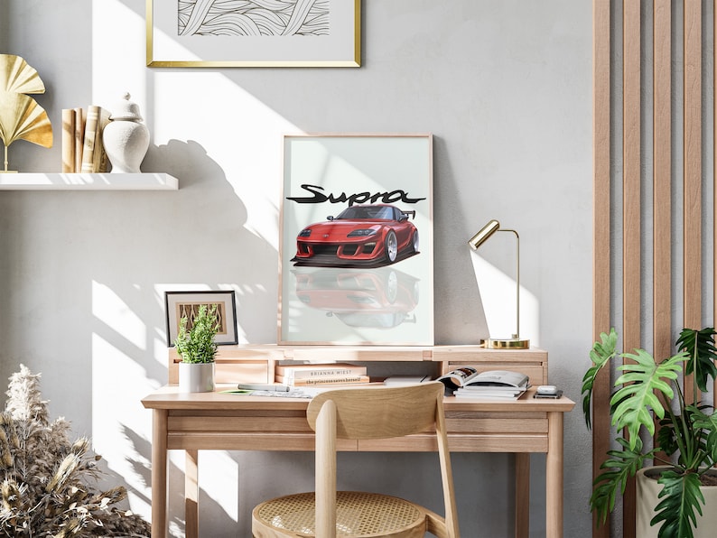 Toyota Supra Poster, Supra MK4 Wall Art, JDM Car Poster, Classic Car ...