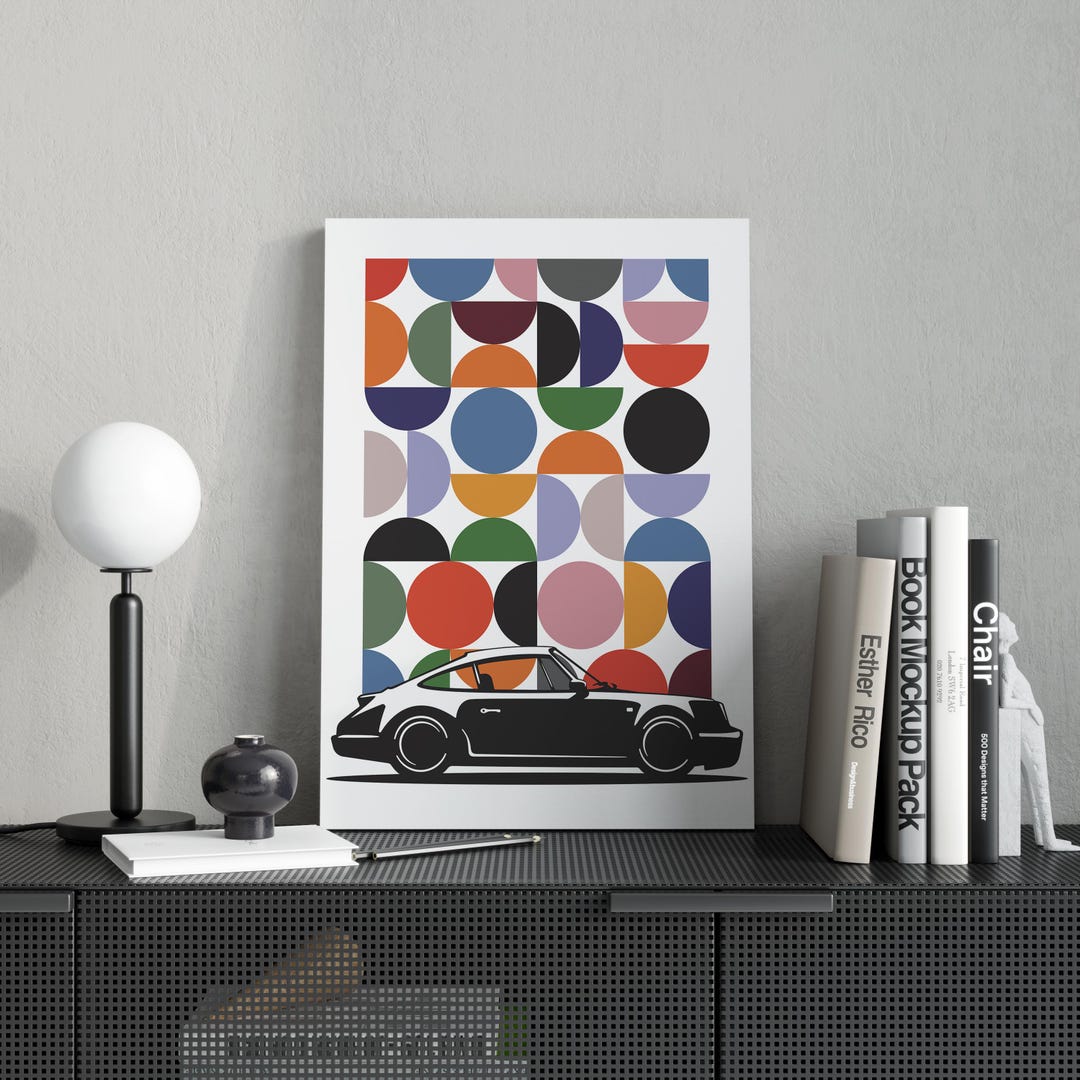 911 Poster, Sports Car X Bauhaus Print, Colorful Automotive Artwork ...