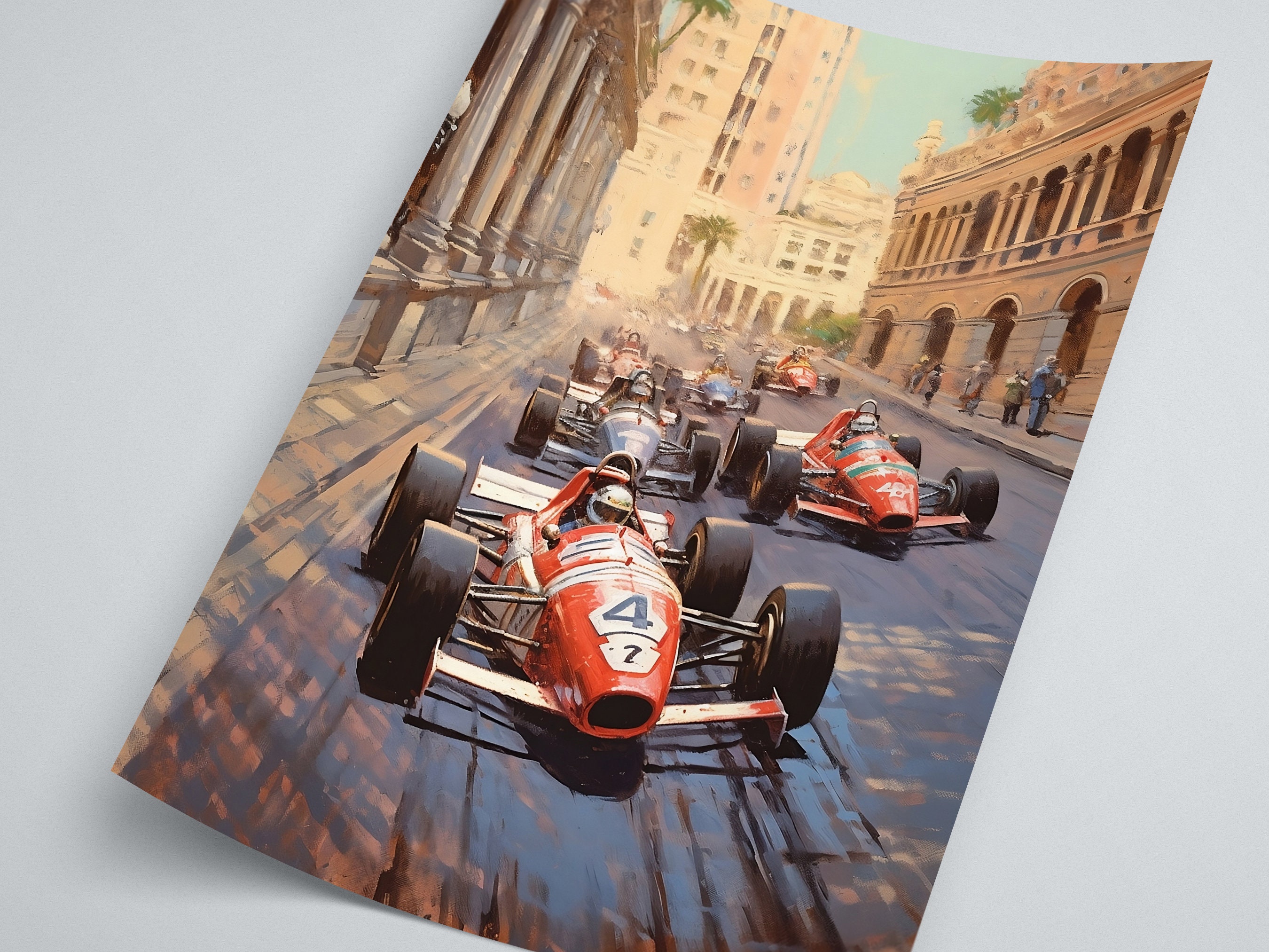 Vintage Formula 1 Poster, Retro Monsco Grand Prix Wall Art, F1 Racing ...