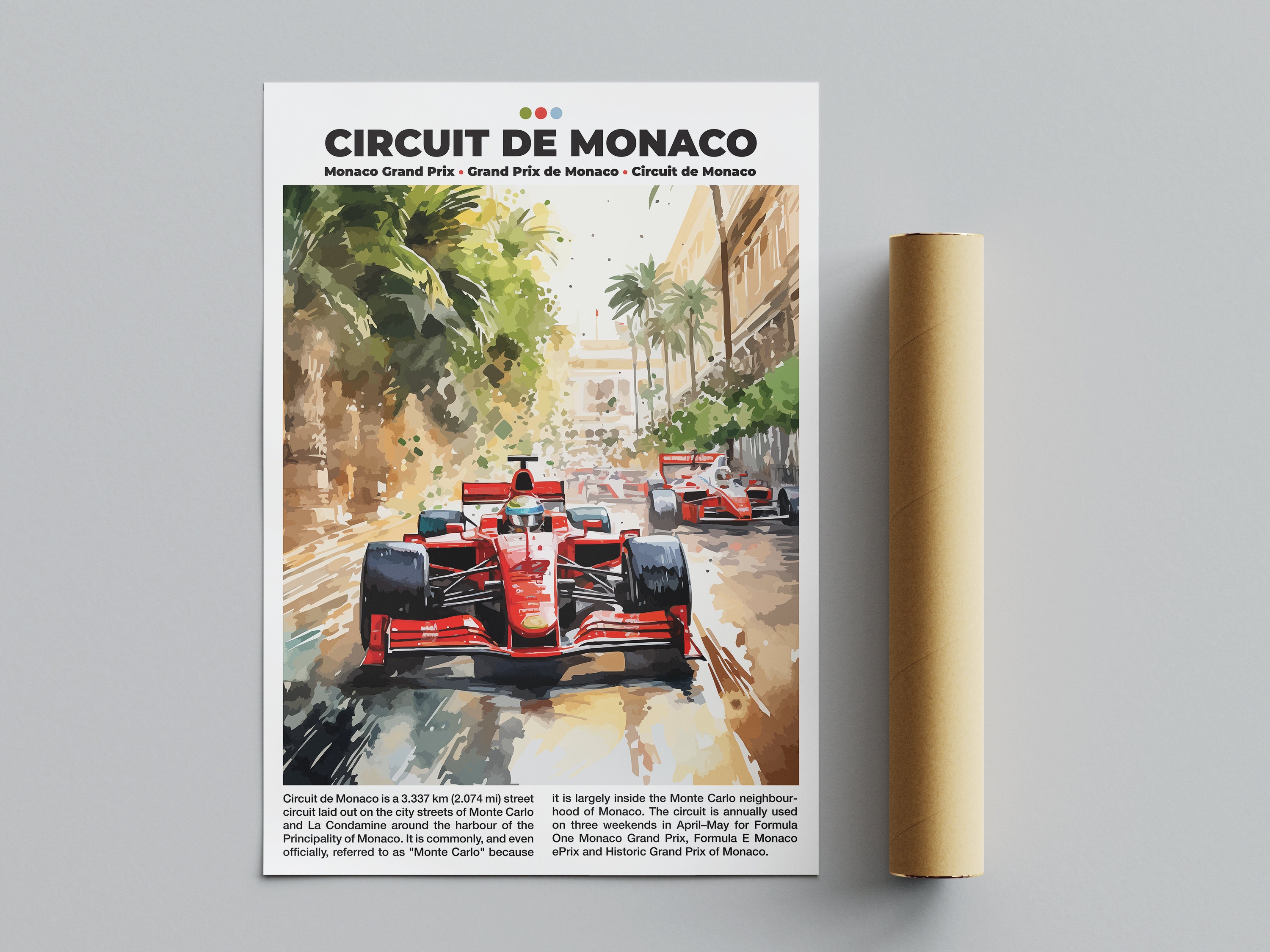 Circuit De Monaco Poster, Monaco Grand Prix Poster, F1 Racetrack Poster ...