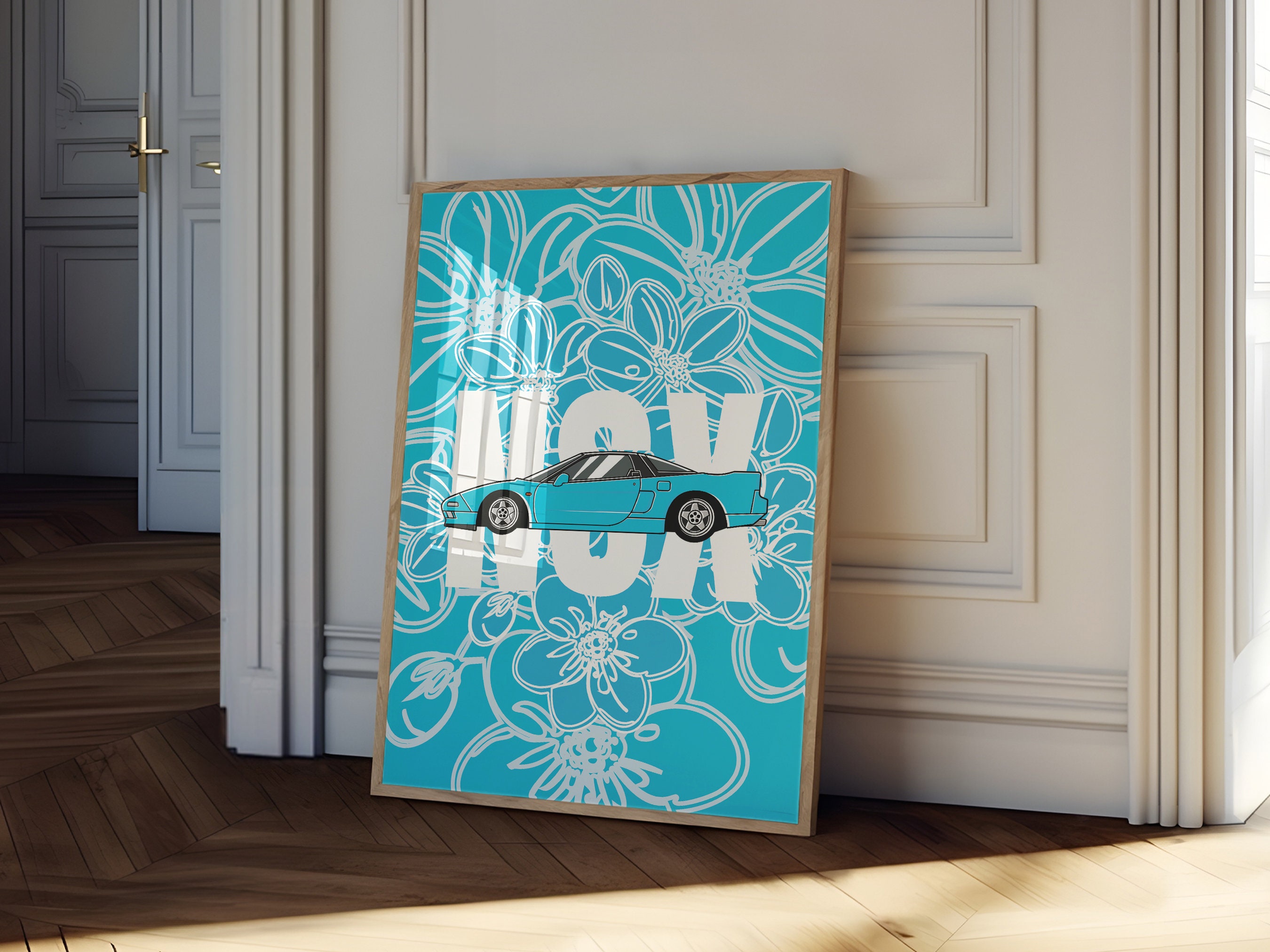 Acura NSX Poster, Minimalist JDM Car Poster, Sports Car Wall Art ...