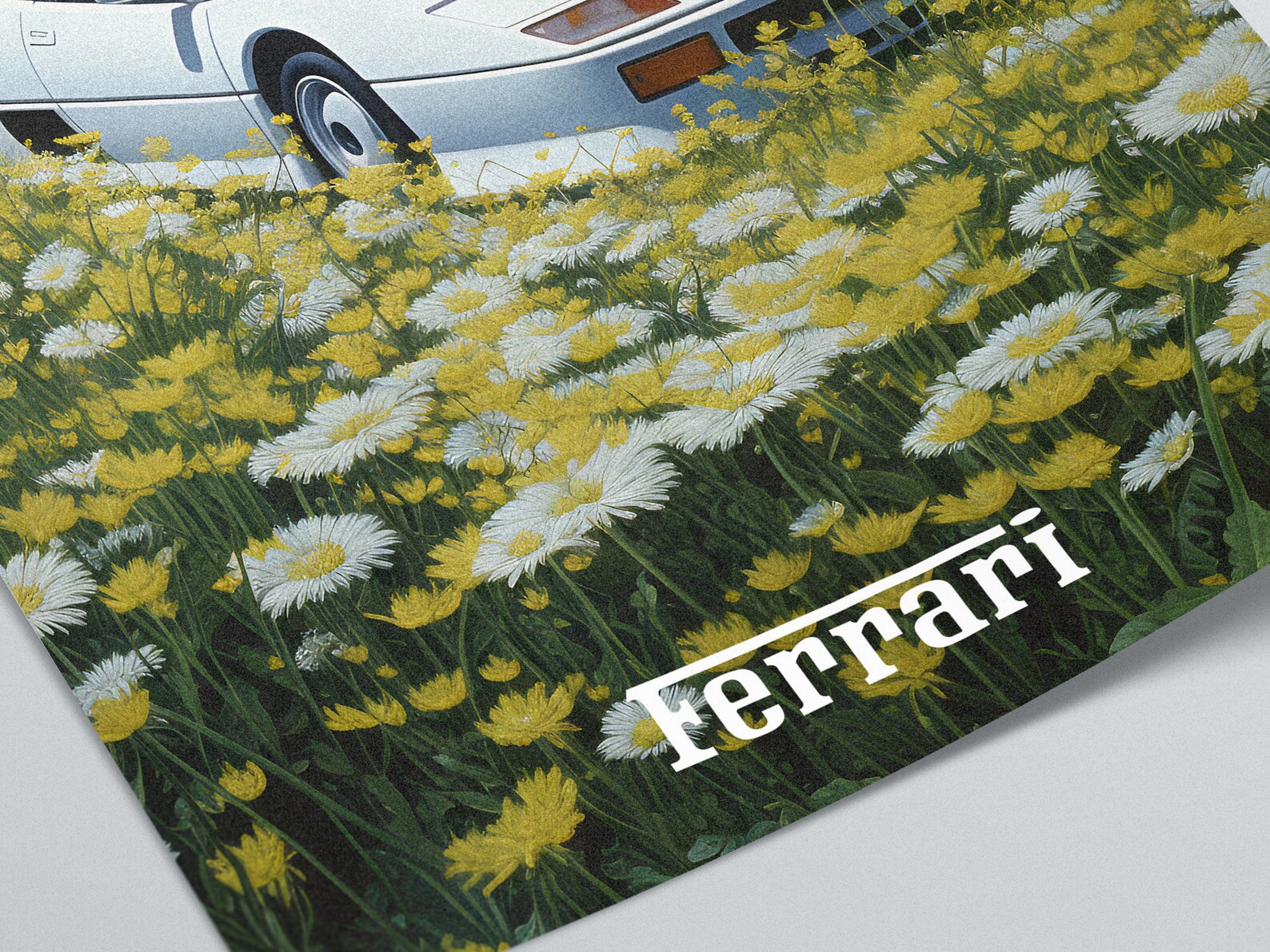Ferrari Testarossa Poster, Vintage Ferrari Poster, White Ferrari Art ...