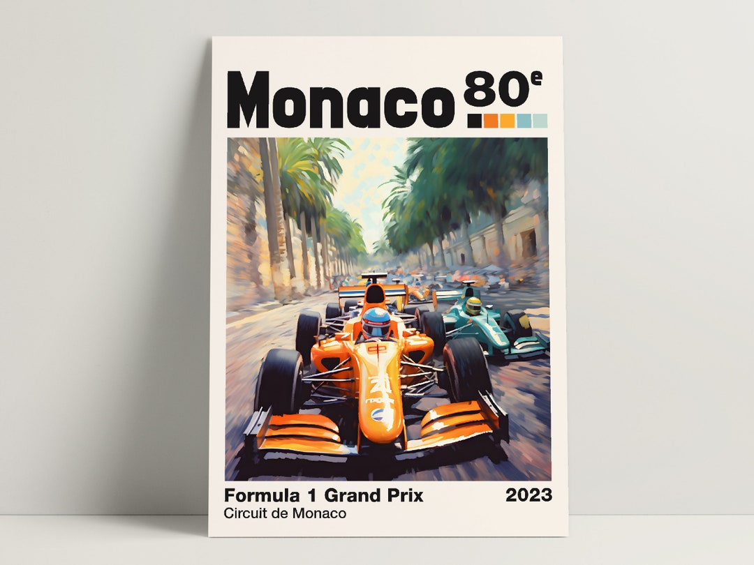 Monaco Grand Prix 2023 Poster F1 Poster Formula 1 Mclaren Etsy