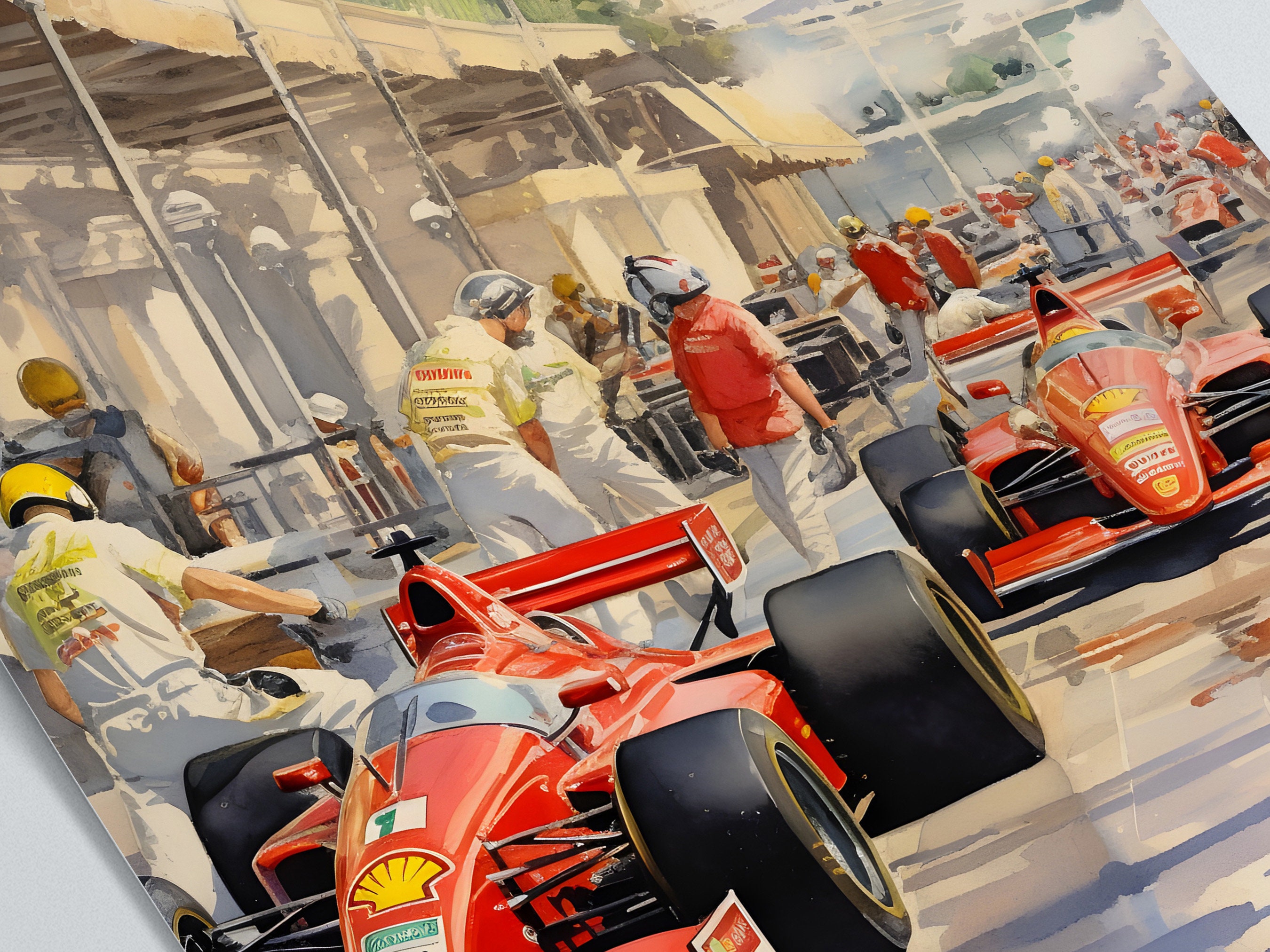 Vintage Ferrari F1 Monaco Grand Prix Poster, Retro Ferrari Formula 1 ...