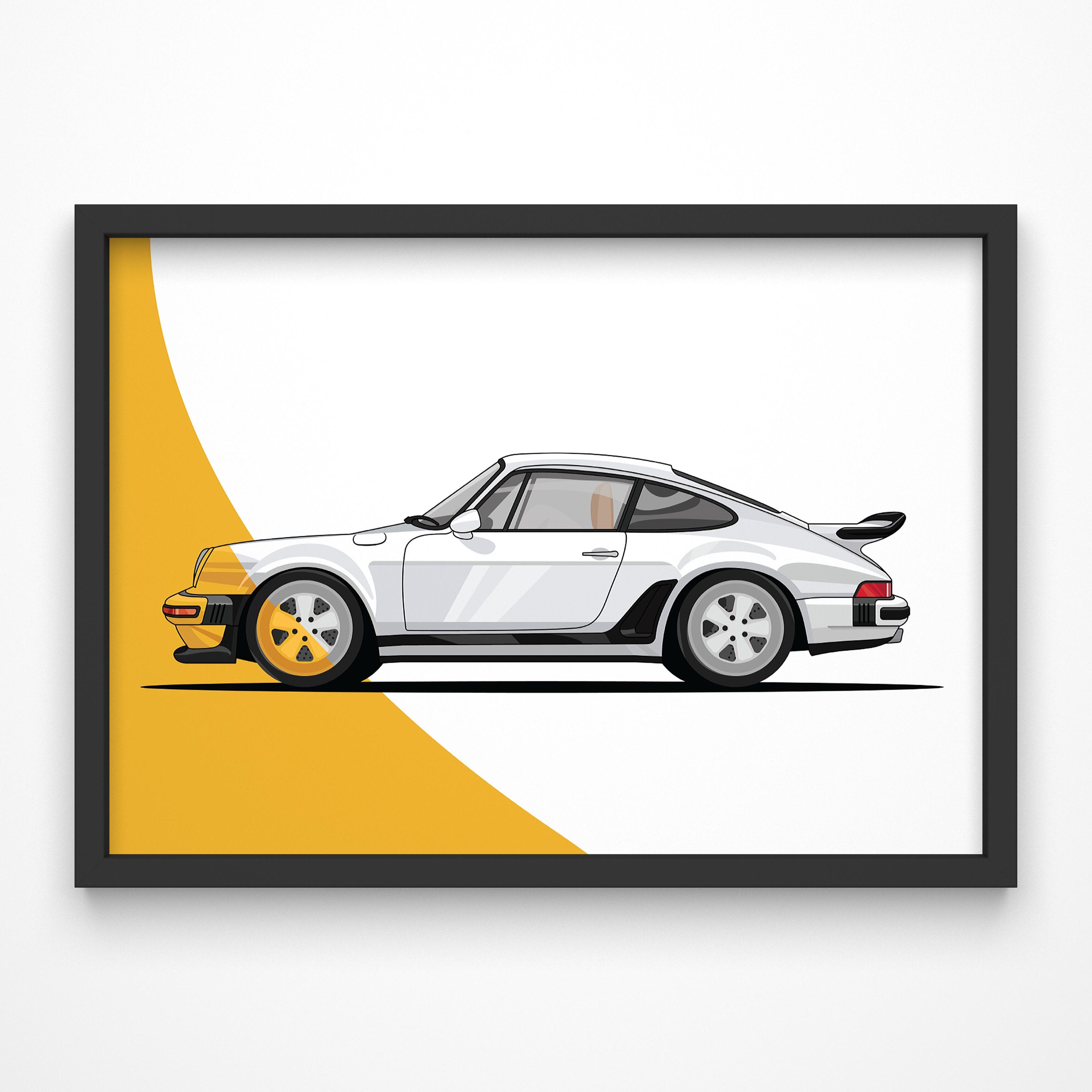 911 Singer 964 Turbo Illustration Poster Sports Car Poster, Automotive ...