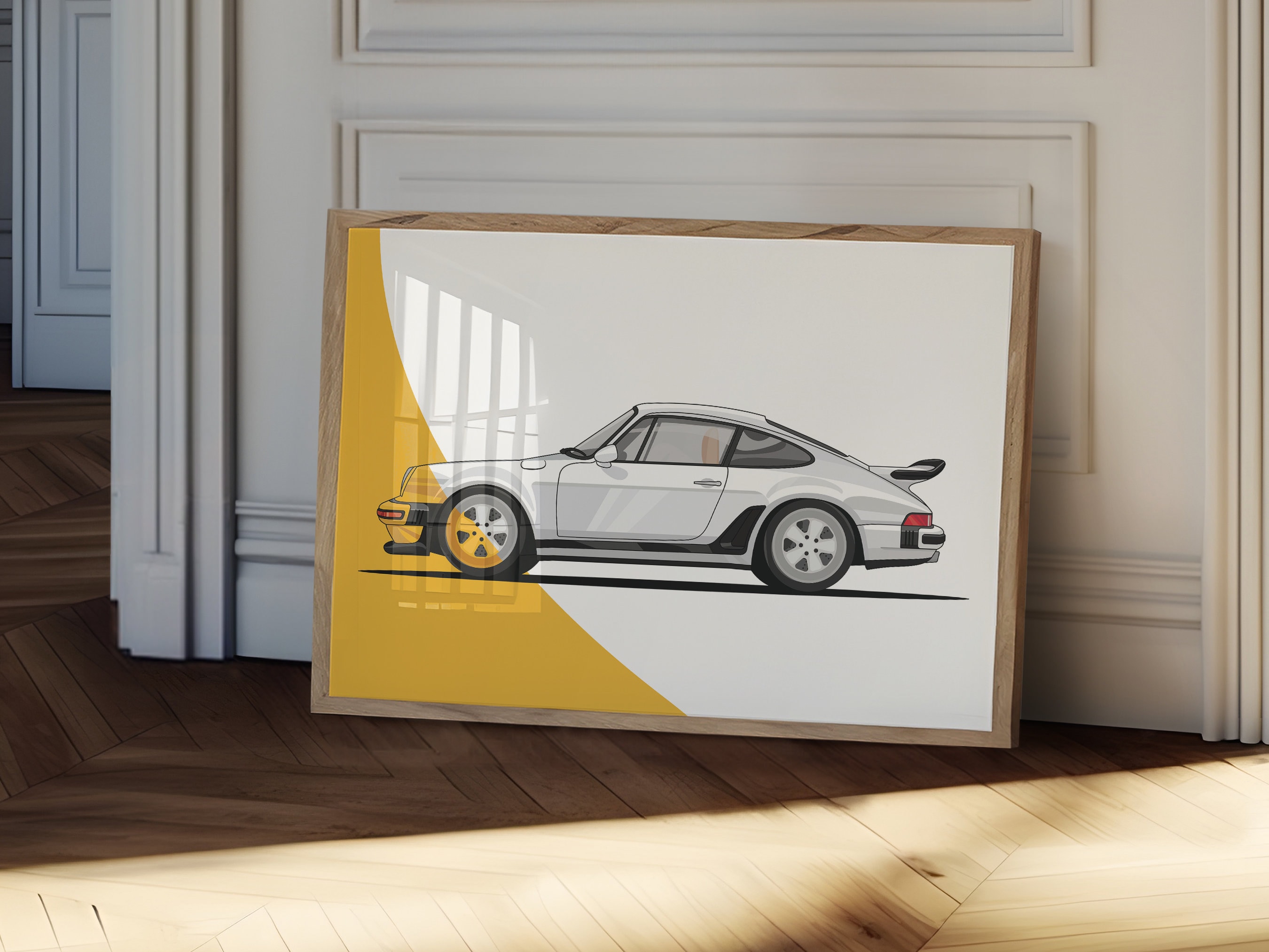 911 Singer 964 Turbo Illustration Poster Sports Car Poster, Automotive ...